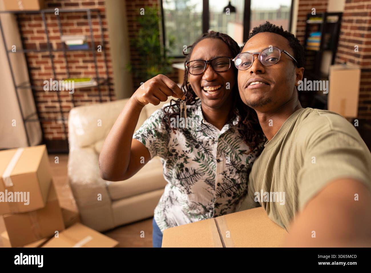 Excited young black spouses hi-res stock photography and images - Alamy