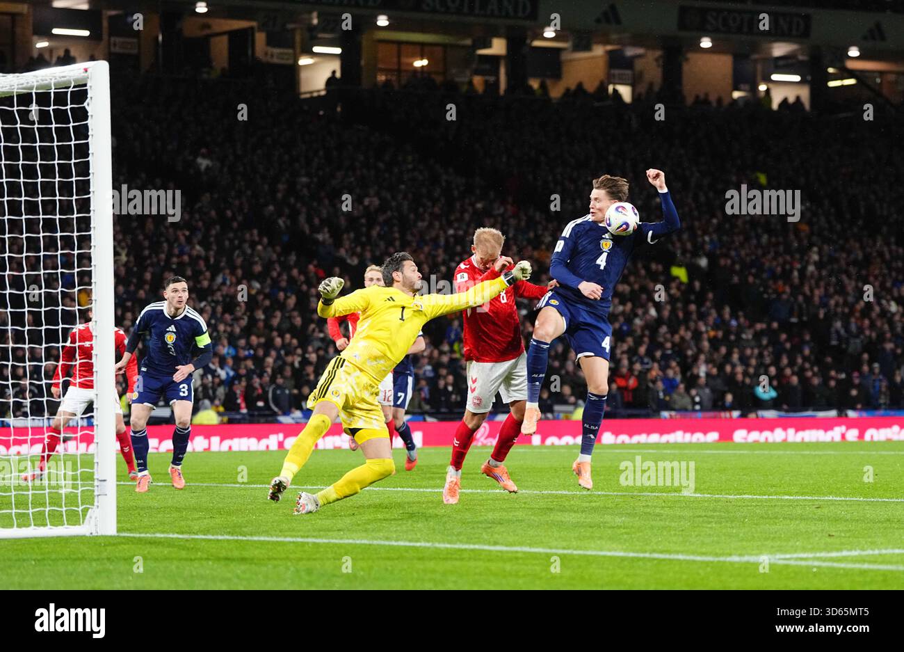 November 18 2025: Gustav Isaksen of Denmark and Scott McTominay of ...