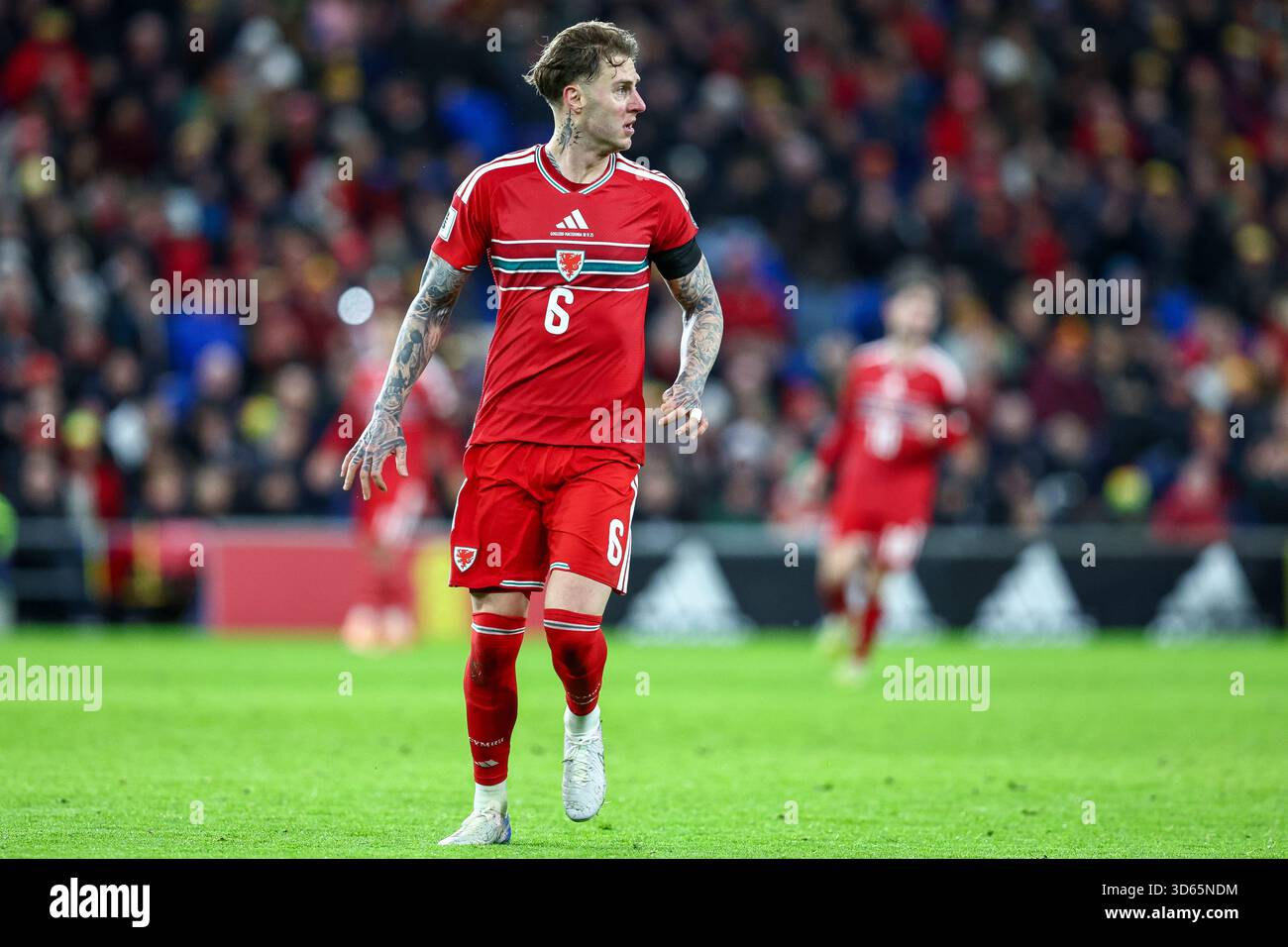 6, Joe Rodon of Wales looks around during the FIFA World Cup Group J ...