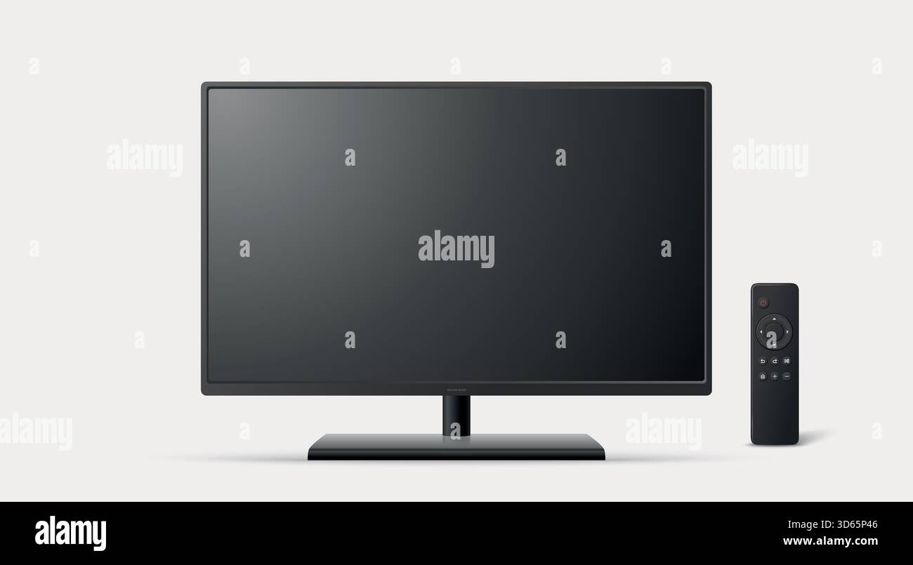 Vector 3d Realistic TV Screen, Isolated. Smart TV Screen with Remote ...