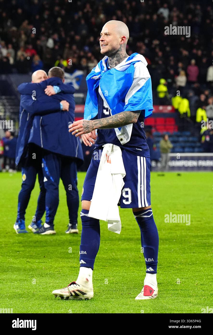 Scotland's Lyndon Dykes after they qualified for the 2026 World Cup ...