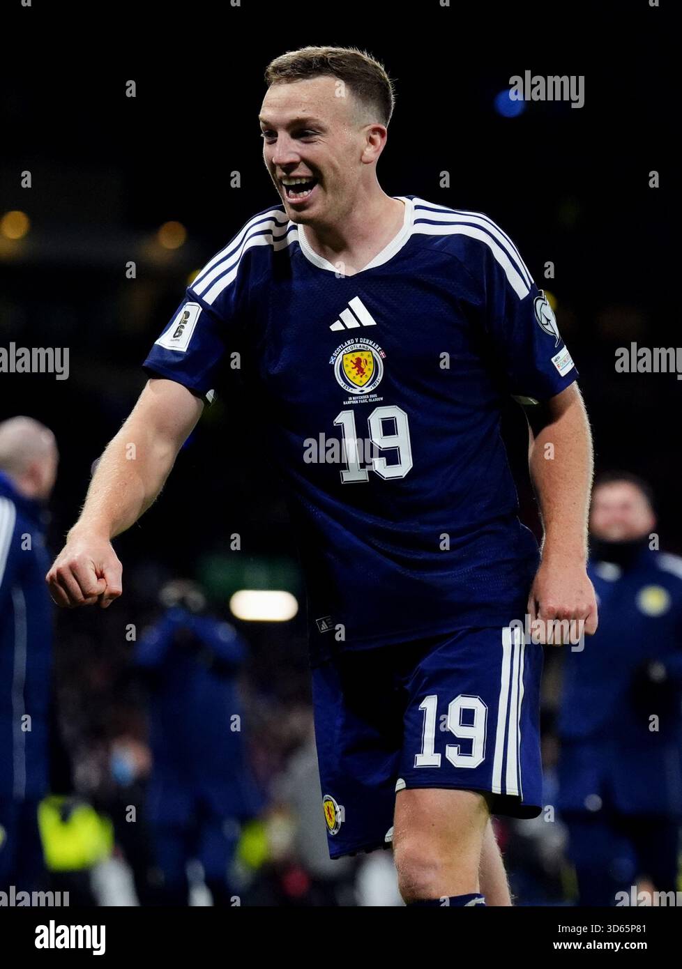 Scotland's Lewis Ferguson celebrates after his sides fourth goal scored ...