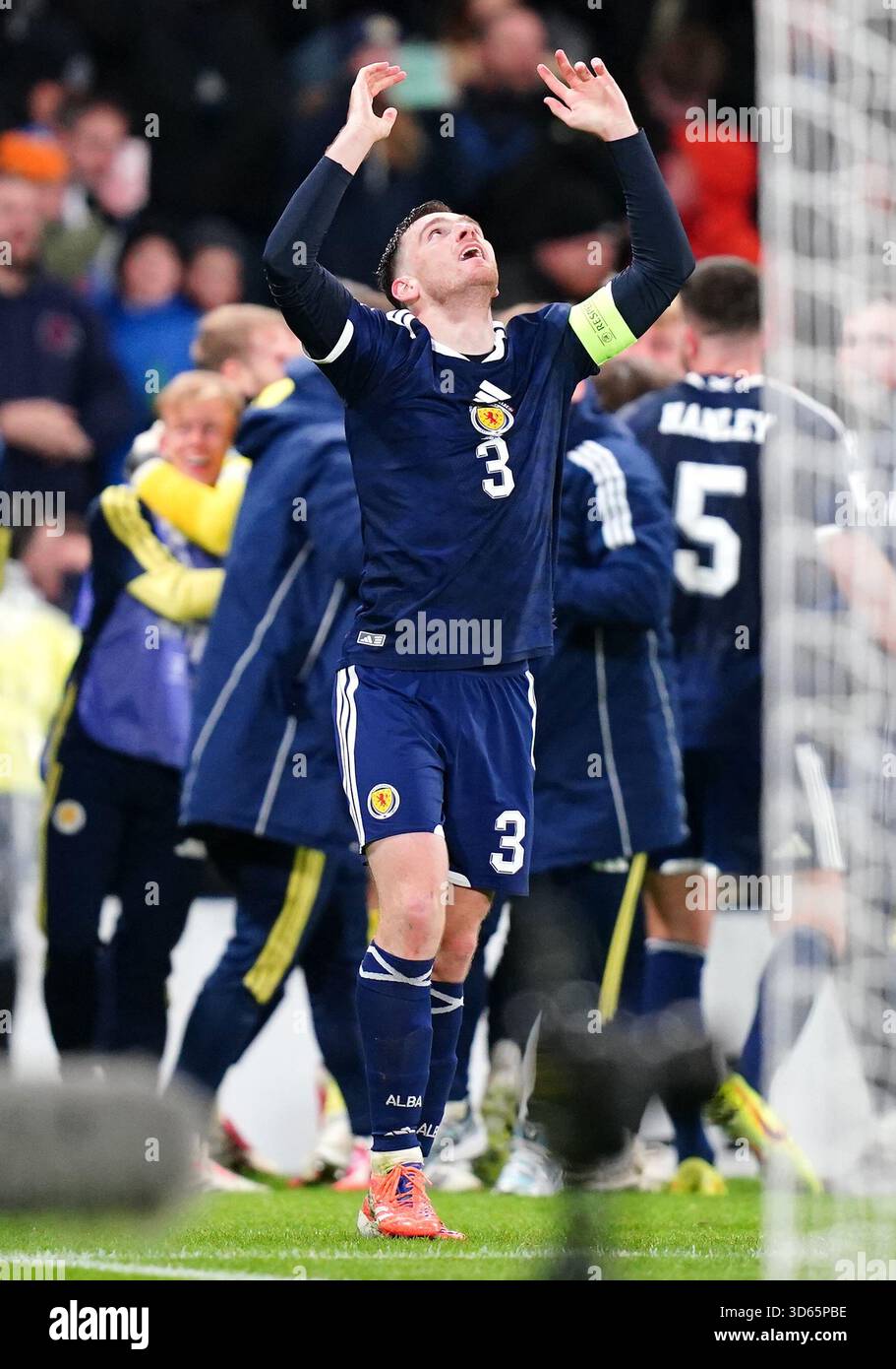 Scotland's Andrew Robertson celebrates after qualifying for the 2026 ...
