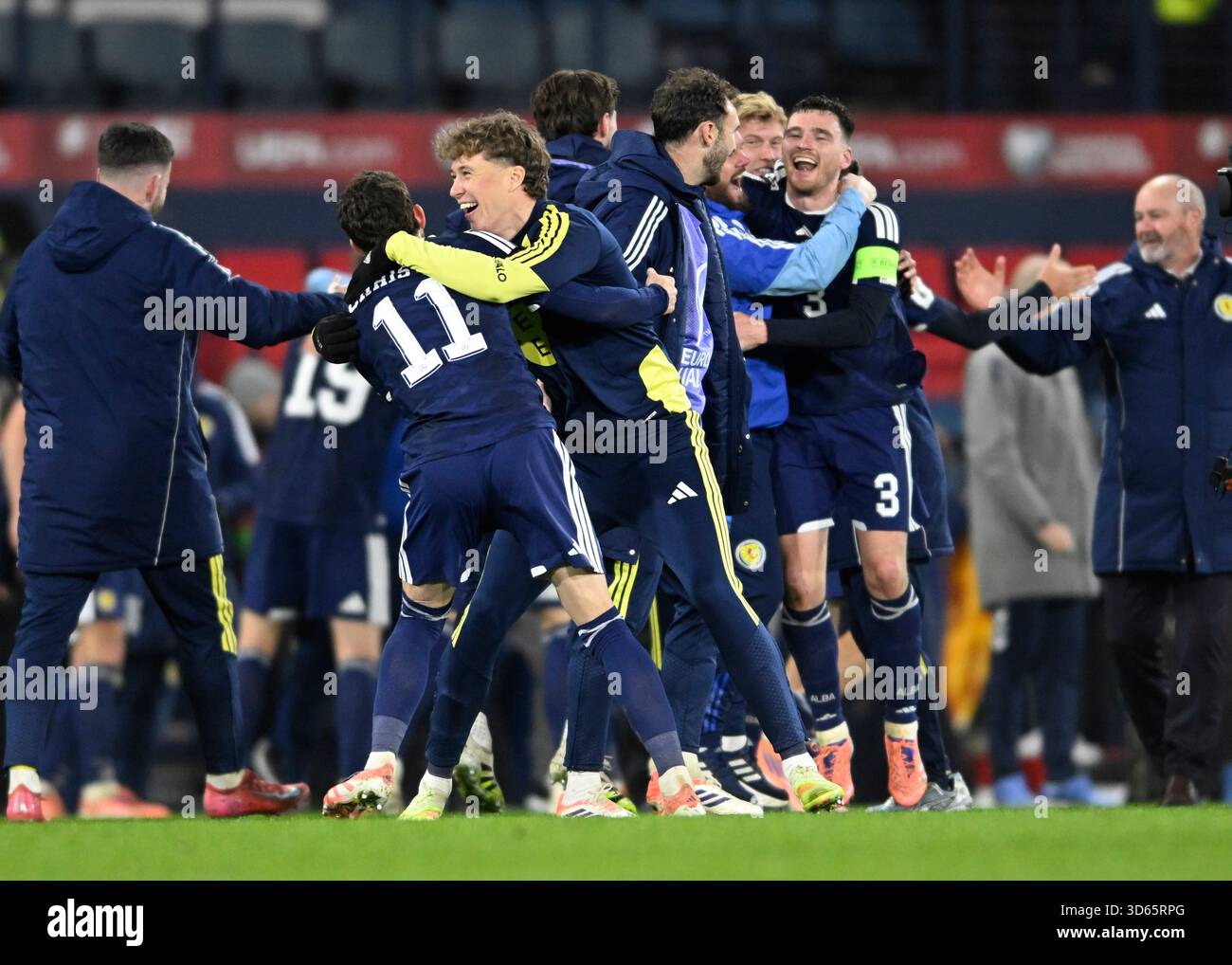 Glasgow, Scotland, 18th November 2025. The Scotland squad celebrate ...