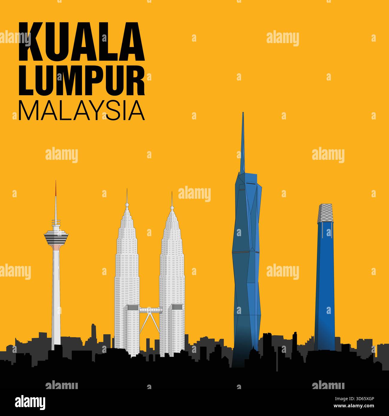 Kuala Lumpur, Malaysia major landmarks, skyscrapers, the Menara Kuala ...
