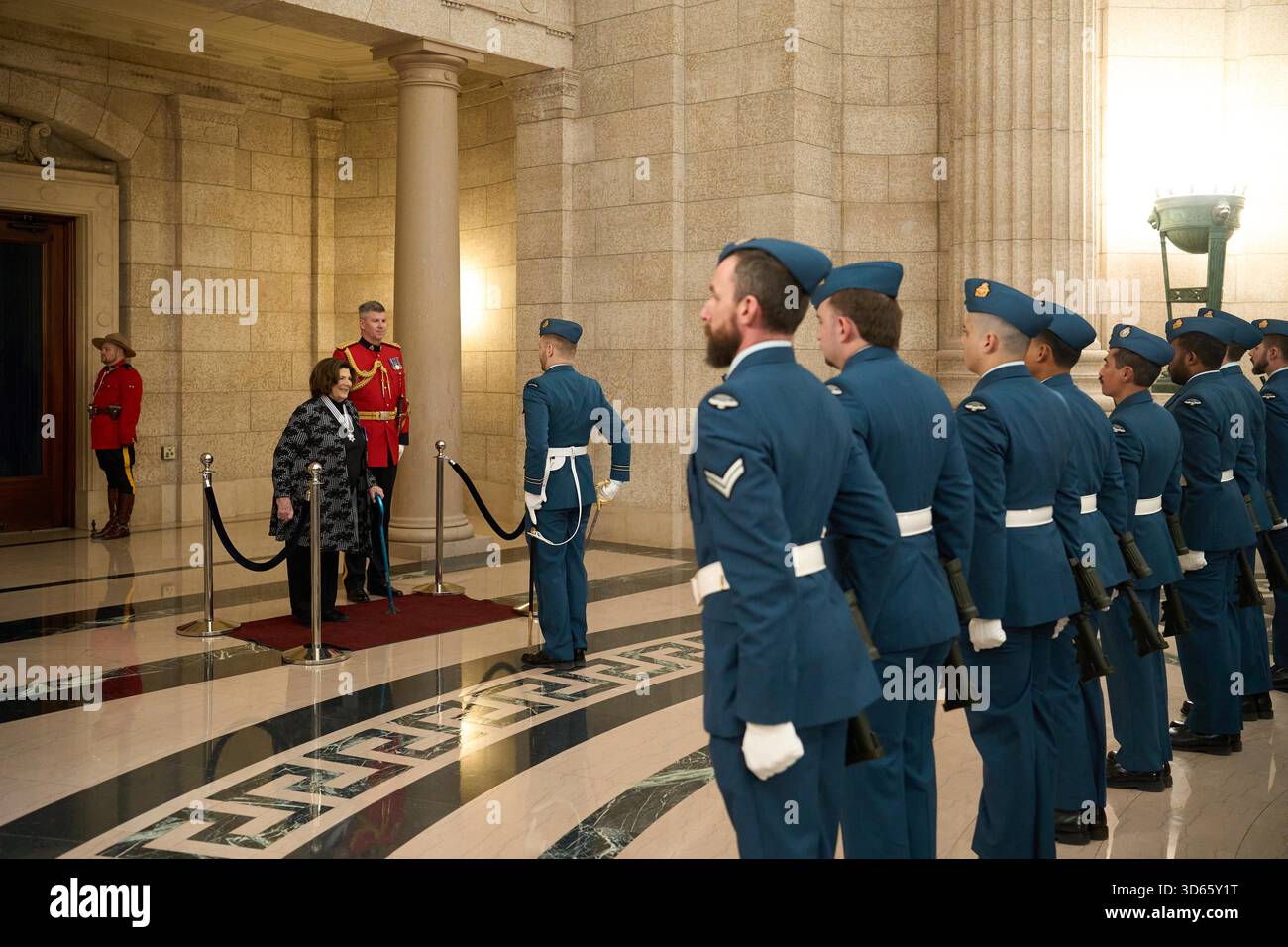 Manitoba Lt.-Gov. Anita Neville inspects the Guard of Honour before delivering the Speech from ...