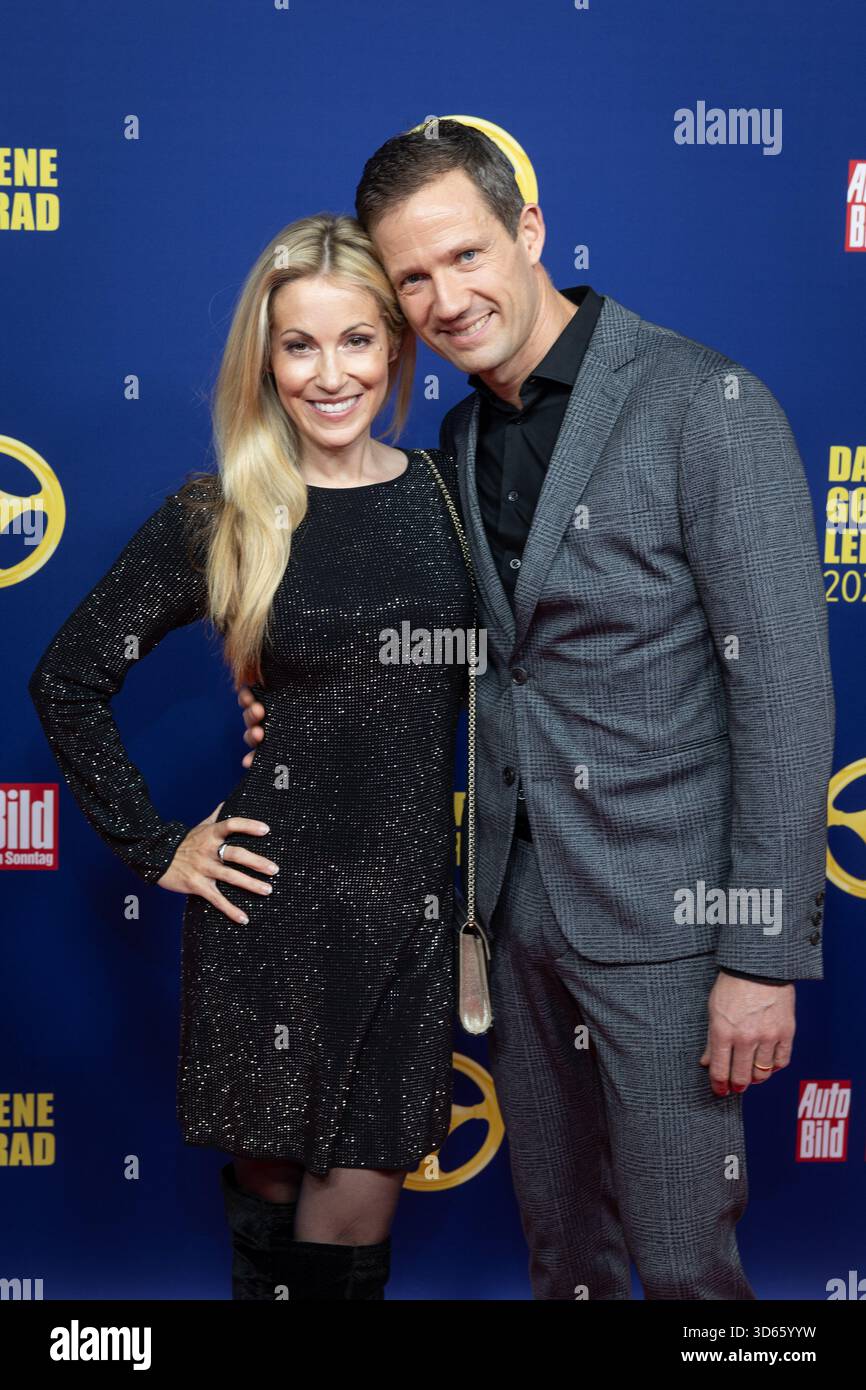 Sebastian Ogier rally driver and Andrea Kaiser presenter Award ceremony ...