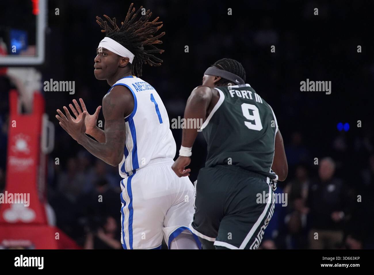 Kentucky's Denzel Aberdeen (1) gestures after making a three-point shot ...