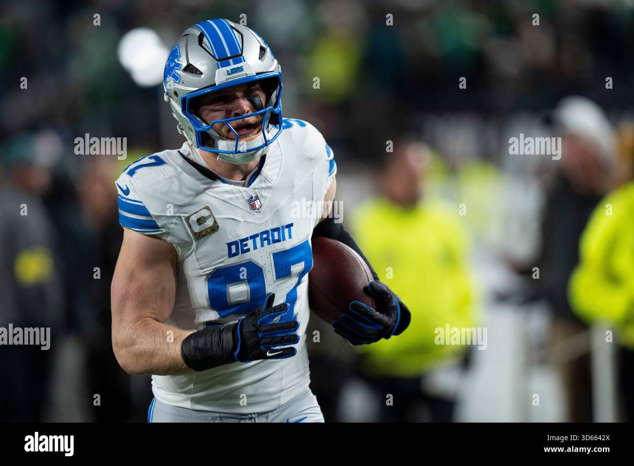 Detroit Lions defensive edge Aidan Hutchinson in action prior to an NFL football game against ...