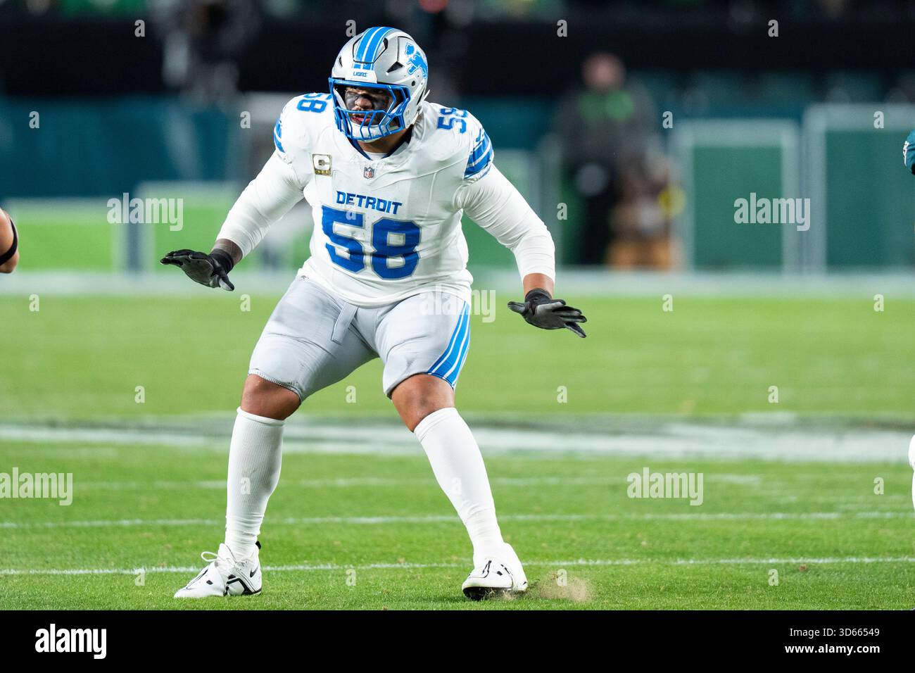 Detroit Lions tackle Penei Sewell in action during an NFL football game ...
