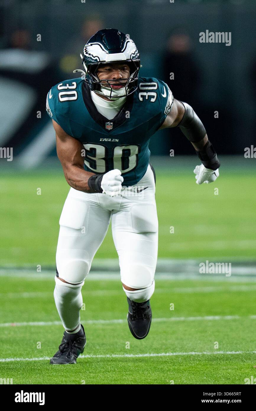 Philadelphia Eagles linebacker Jihaad Campbell in action during an NFL ...