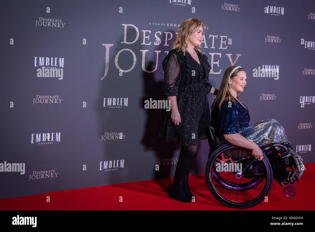 Amy Pohl attends the London Premiere of "Desperate Journey" at Odeon ...