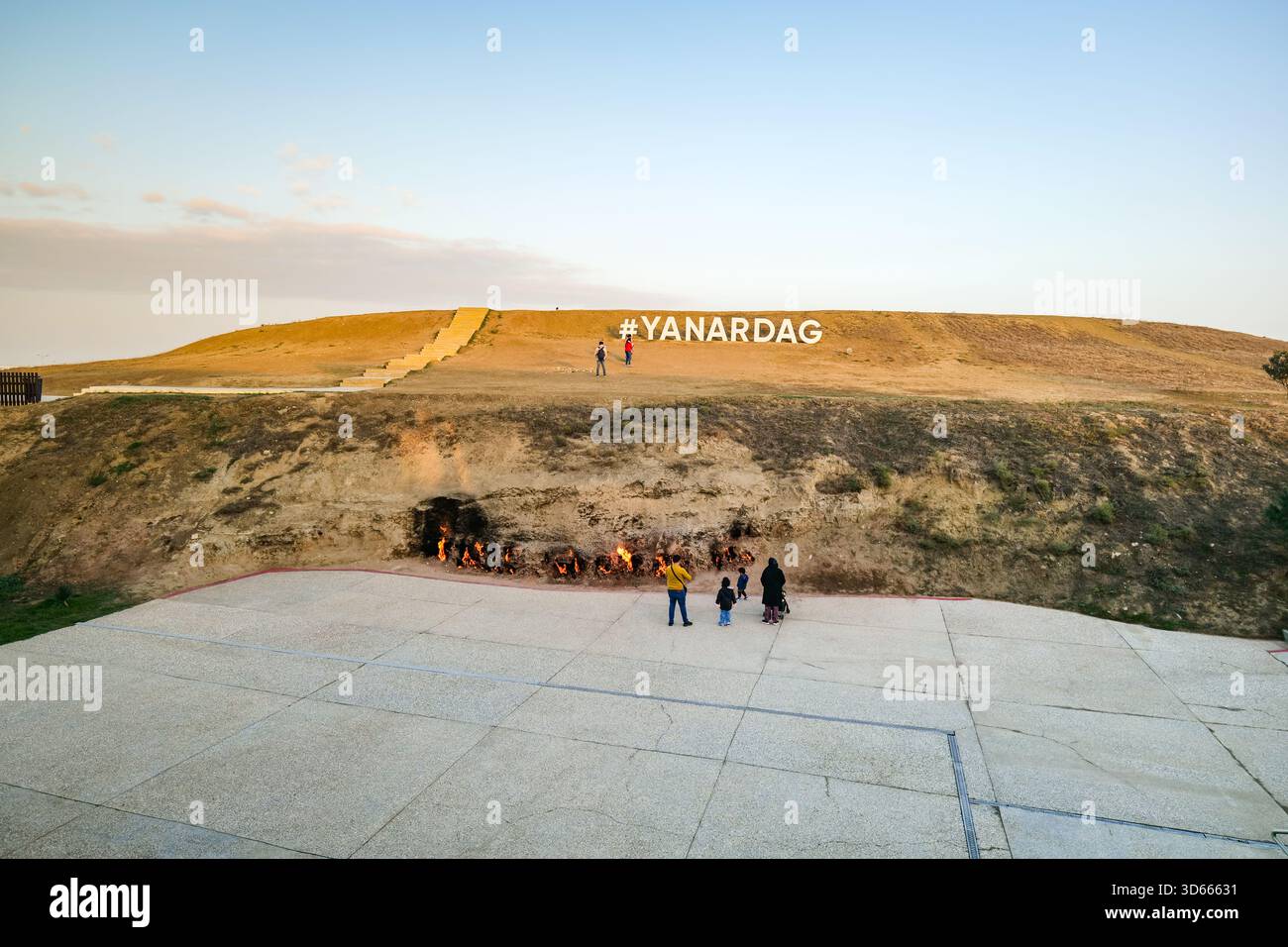 Yanardag, the Burning Mountain, in Baku, Azerbaijan. Landscape of ...