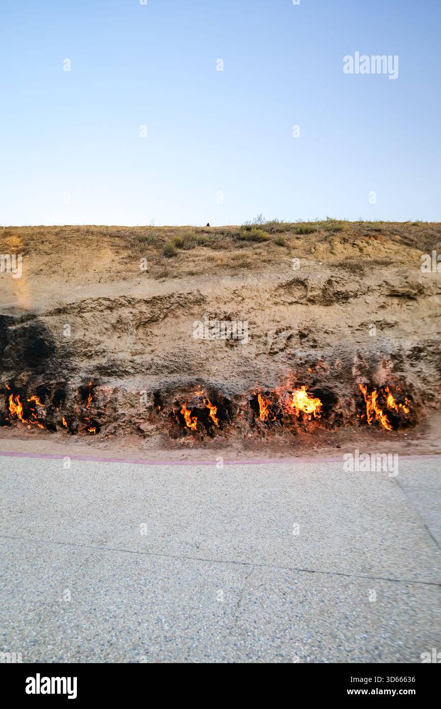 Yanardag, the Burning Mountain, in Baku, Azerbaijan. Landscape of ...