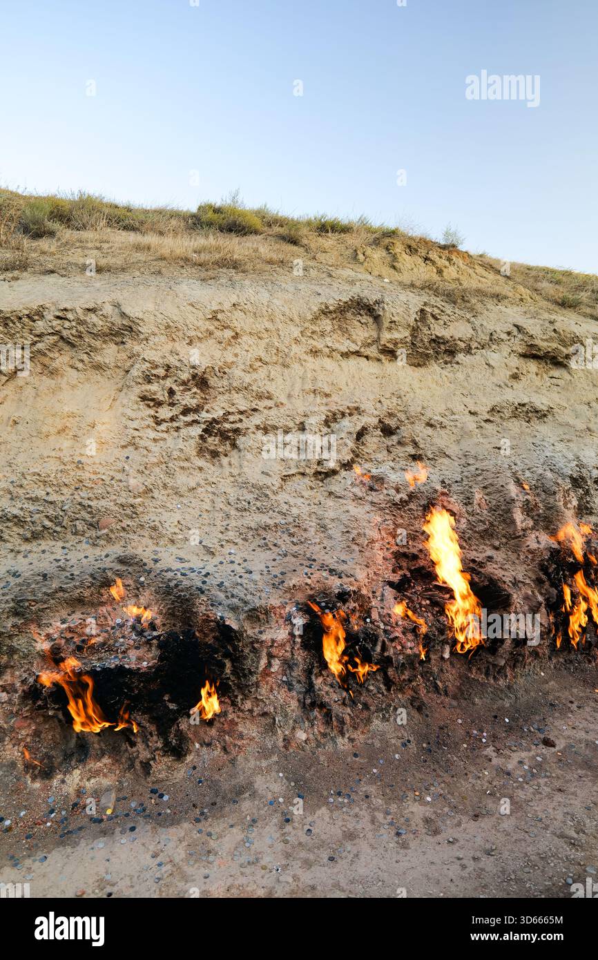 Yanardag, the Burning Mountain, in Baku, Azerbaijan. Landscape of ...