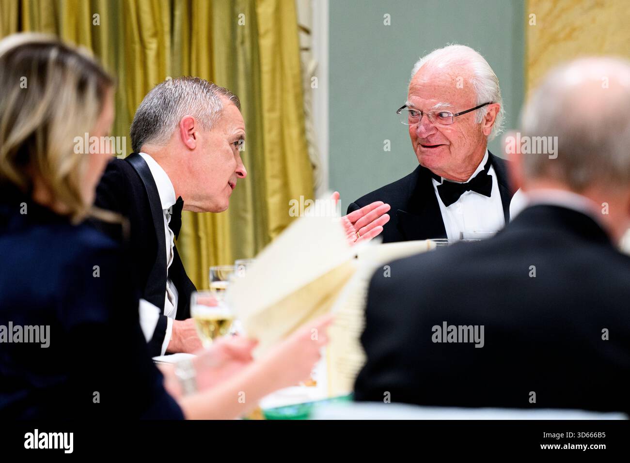 Prime Minister Mark Carney, left, and King of Sweden Carl XVI Gustaf ...