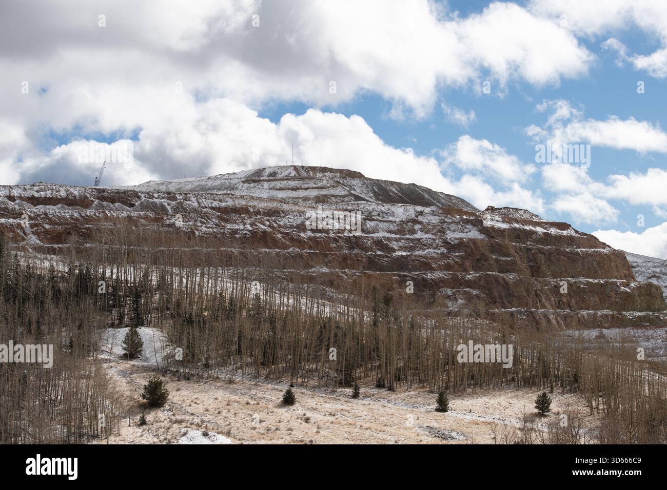 Snow covered Mine tailings from the Cripple Creek and Victor Gold Mine ...