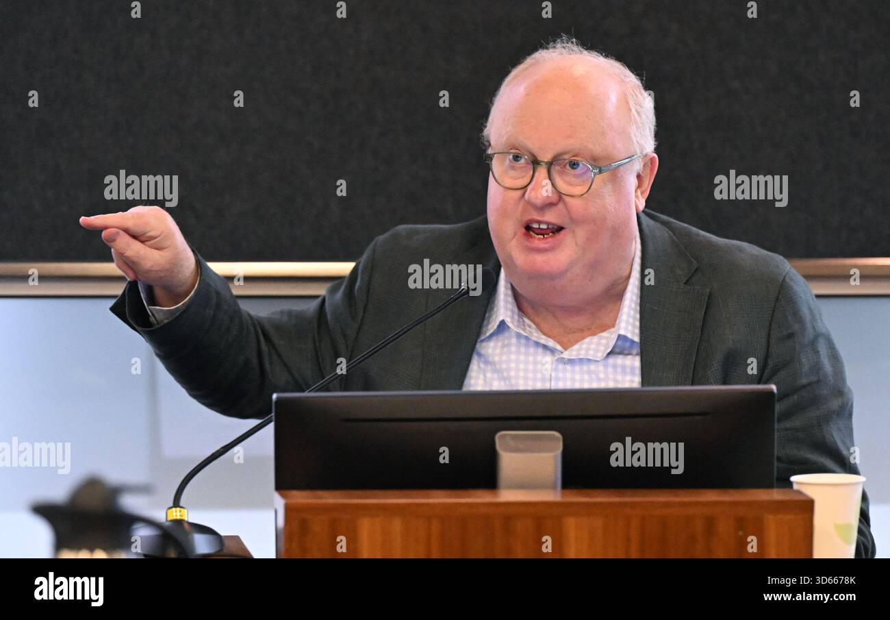 Geoffrey Watson SC is seen giving evidence during the Commission of ...