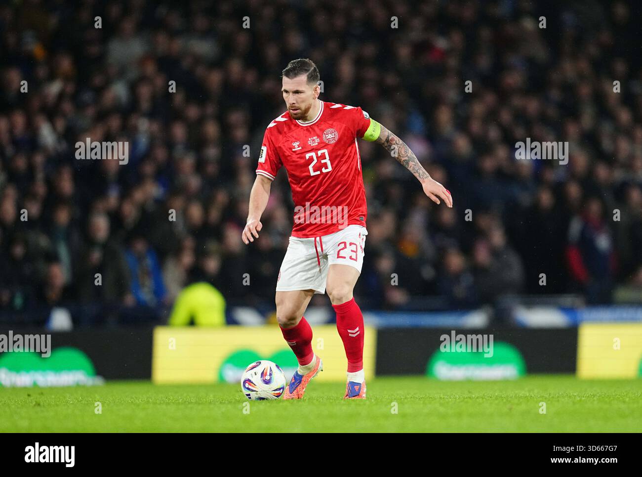 November 18 2025: Pierre-Emile HÃ¸jbjerg of Denmark /cd/ during a World Cup Qualification game ...