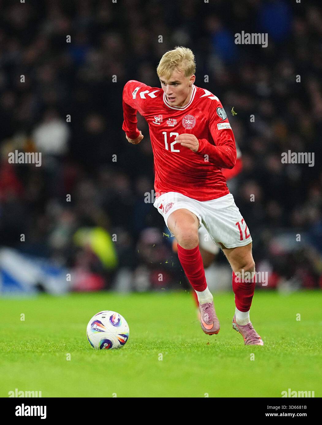November 18 2025: Victor Froholdt of Denmark controls the ball during a ...