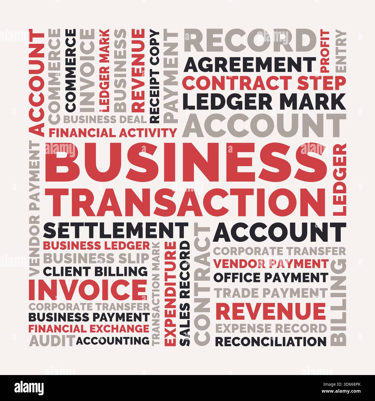 Business Transaction Square Word Cloud, Accounting Finance record and ...