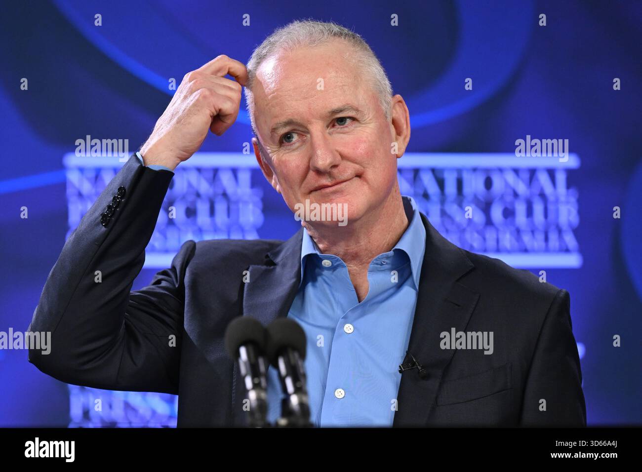 ABC managing director Hugh Marks addresses the National Press Club in ...
