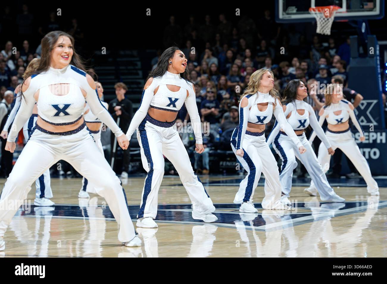 CINCINNATI, OH - NOVEMBER 18: Xavier Musketeers dance team performs on ...