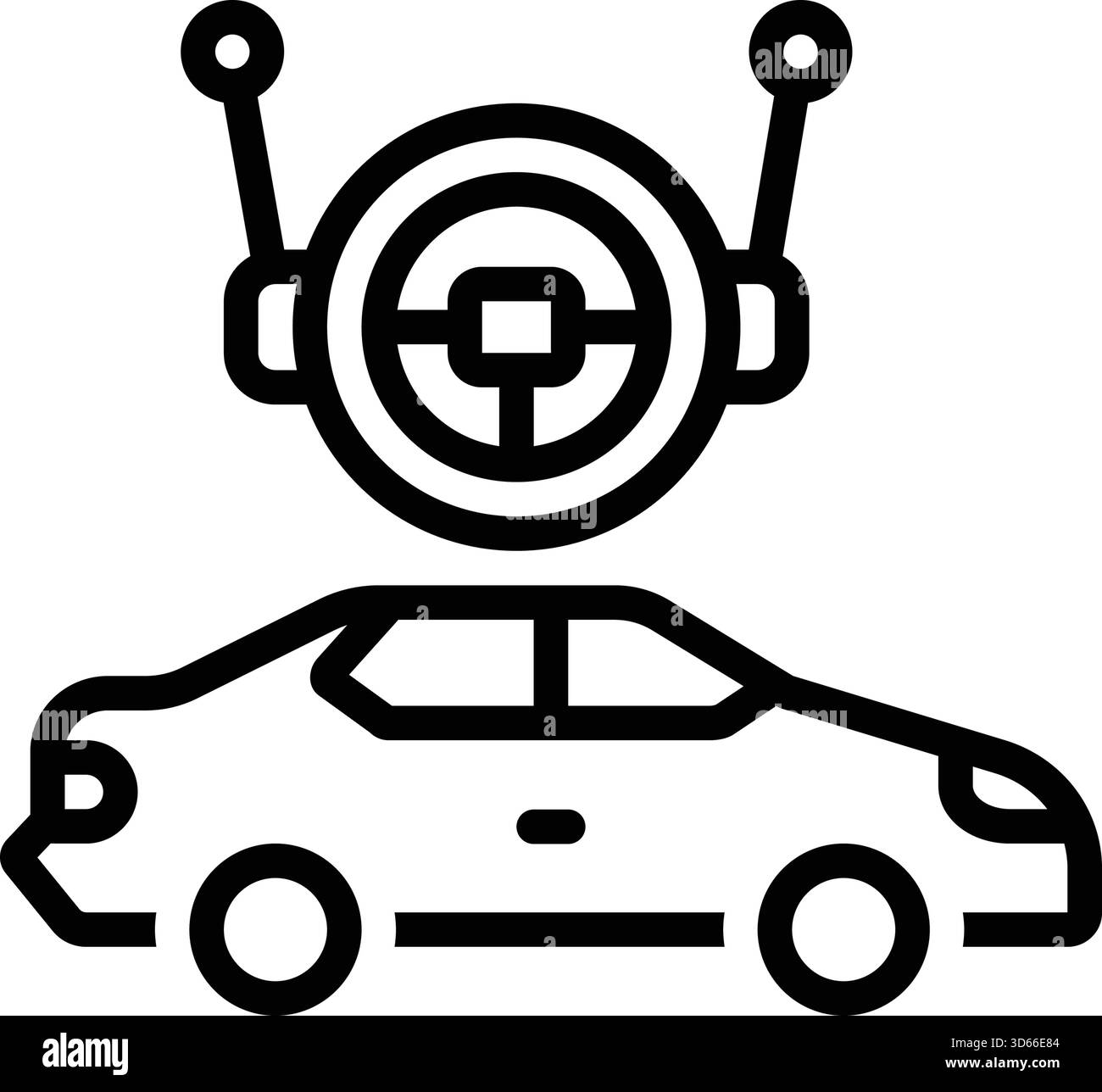 Icon automated driving Black and White Stock Photos & Images - Alamy