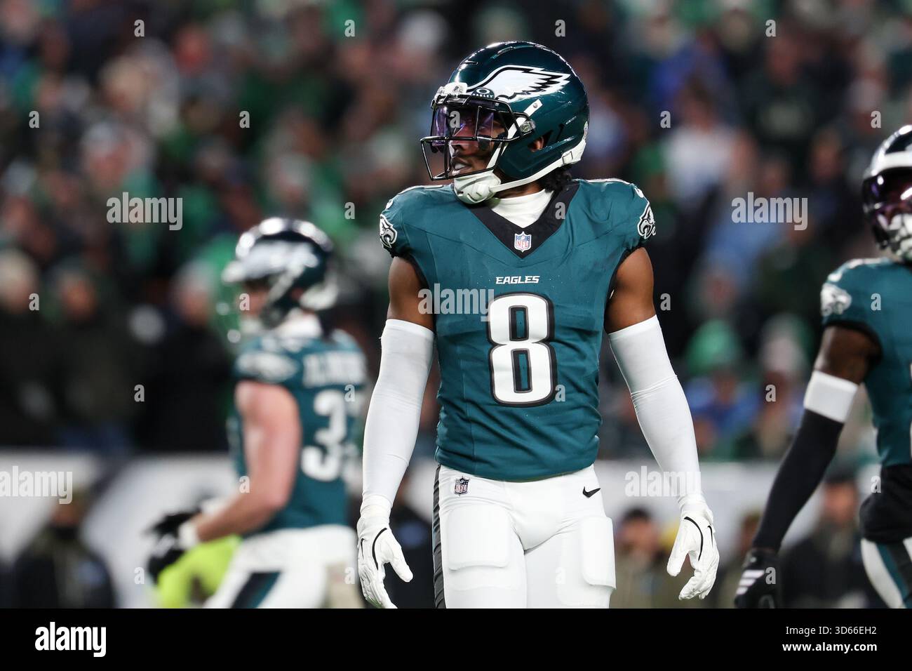 Philadelphia Eagles cornerback Adoree' Jackson (8) looks on between ...