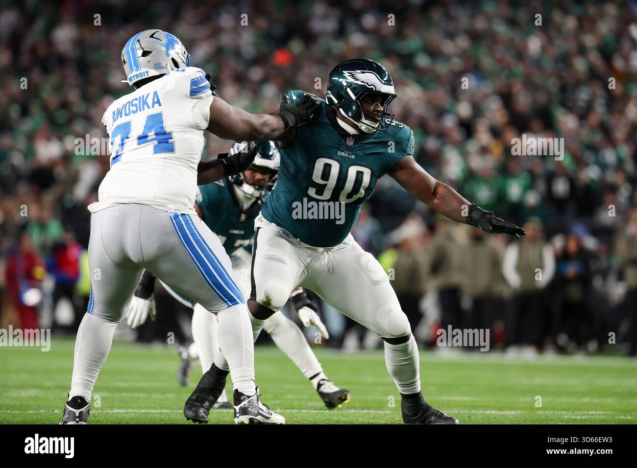 Philadelphia Eagles defensive tackle Jordan Davis (90) in action ...
