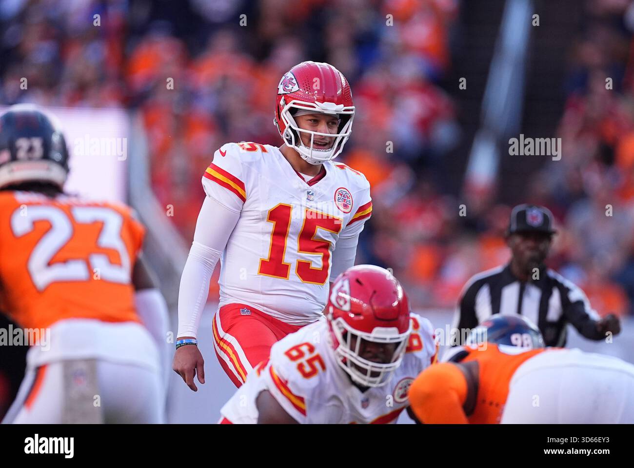 Kansas City Chiefs quarterback Patrick Mahomes (15) in the first half ...