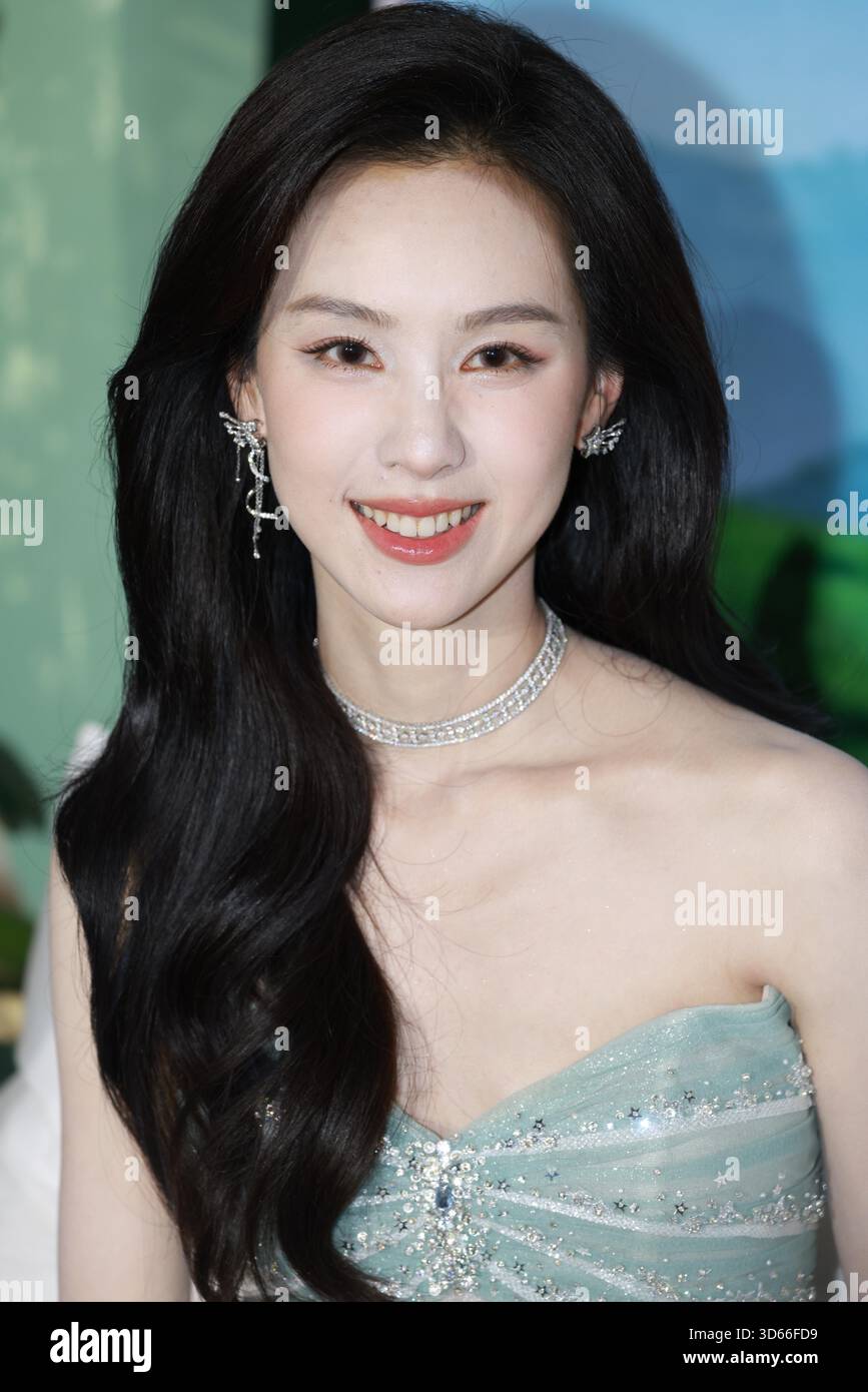 Chinese actress Chen Duling attends an activity in Shenzhen City, south China's Guangdong ...