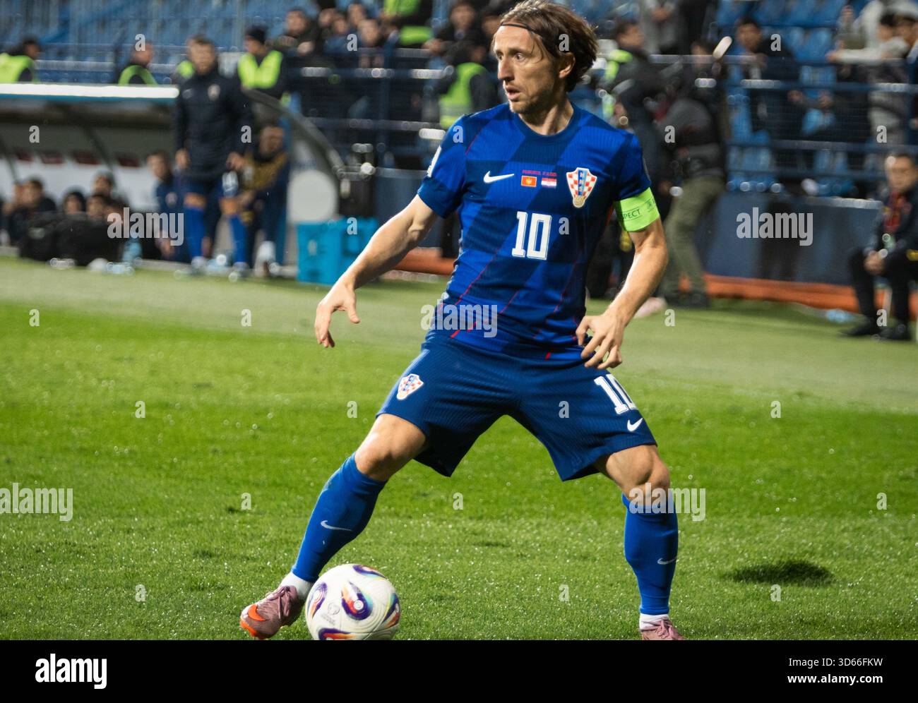Luka Modric (Croatia) at Podgorica City Stadium against Montenegro in ...