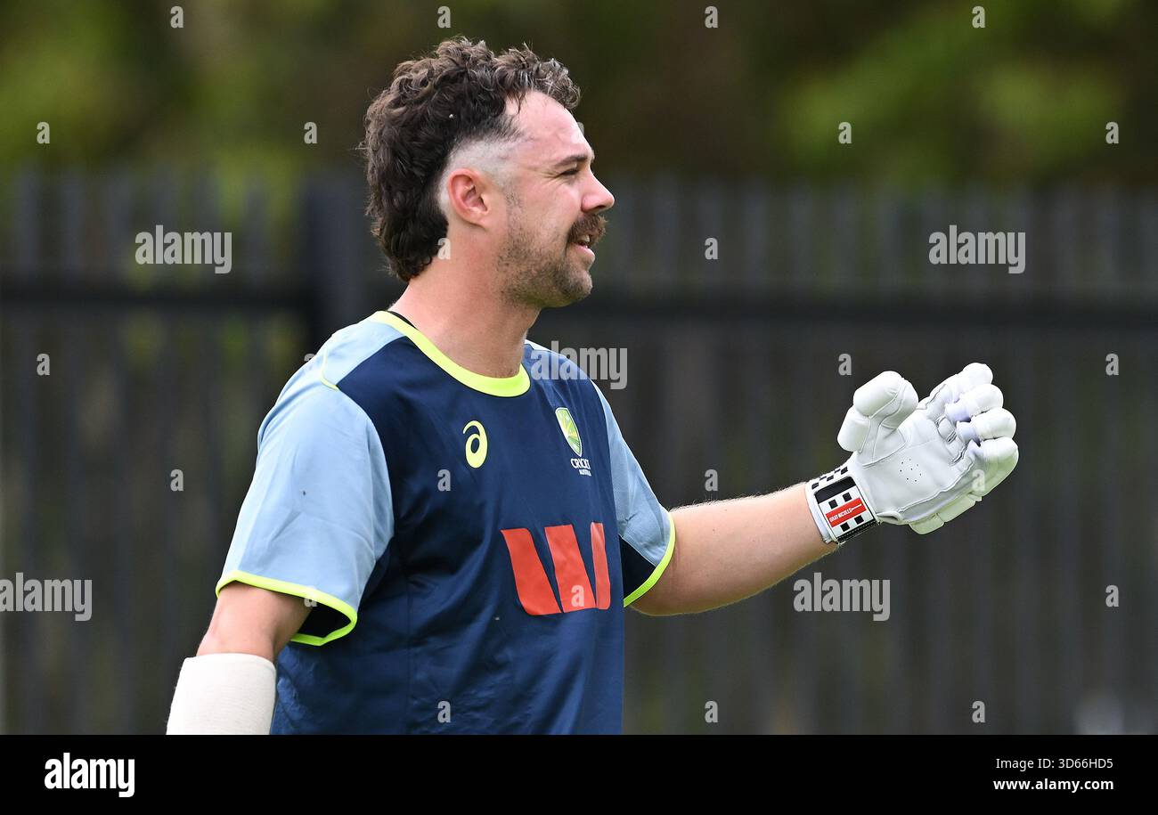 Travis Head during an Australia Cricket Team training session at Perth ...