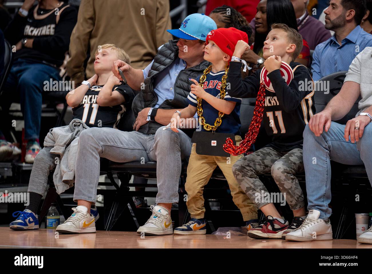 Atlanta Hawks Fans celebrate during the second half of an NBA ...