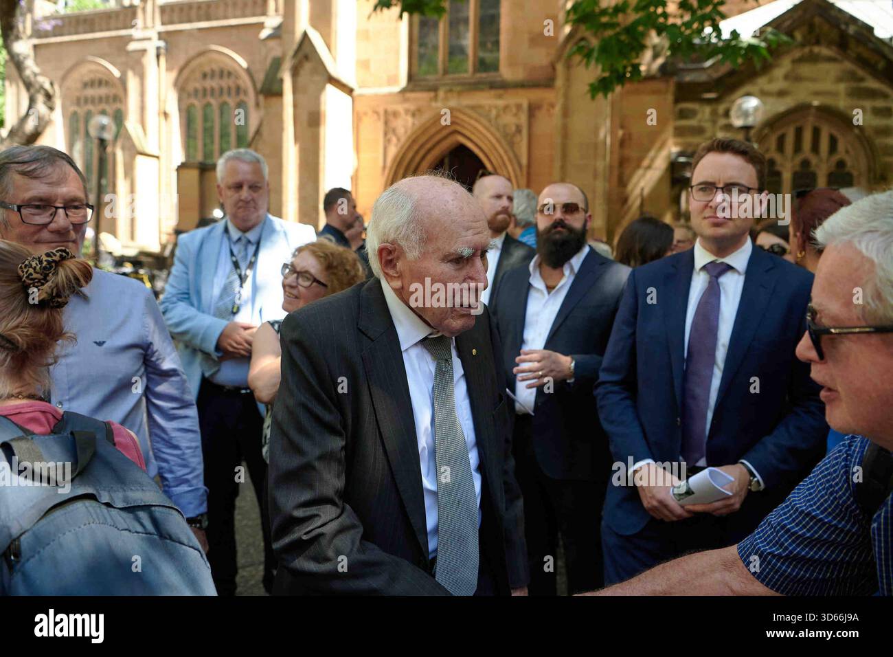 John Howard is seen after the state funeral service for Johns Laws at ...