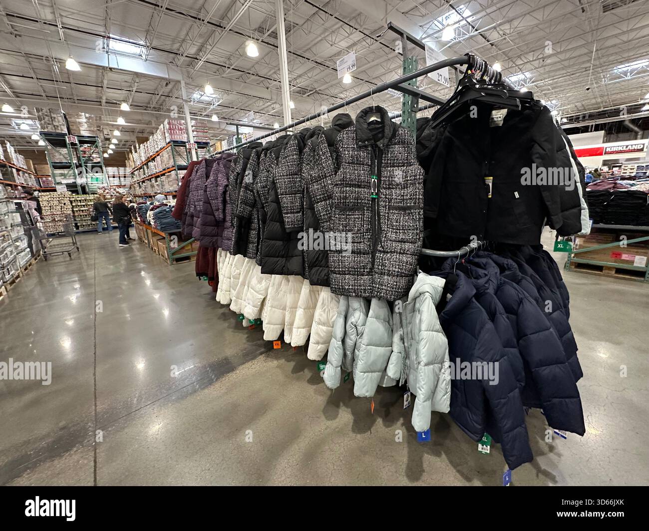 A rack of winter coats on display in a Costco warehouse Tuesday, Nov ...