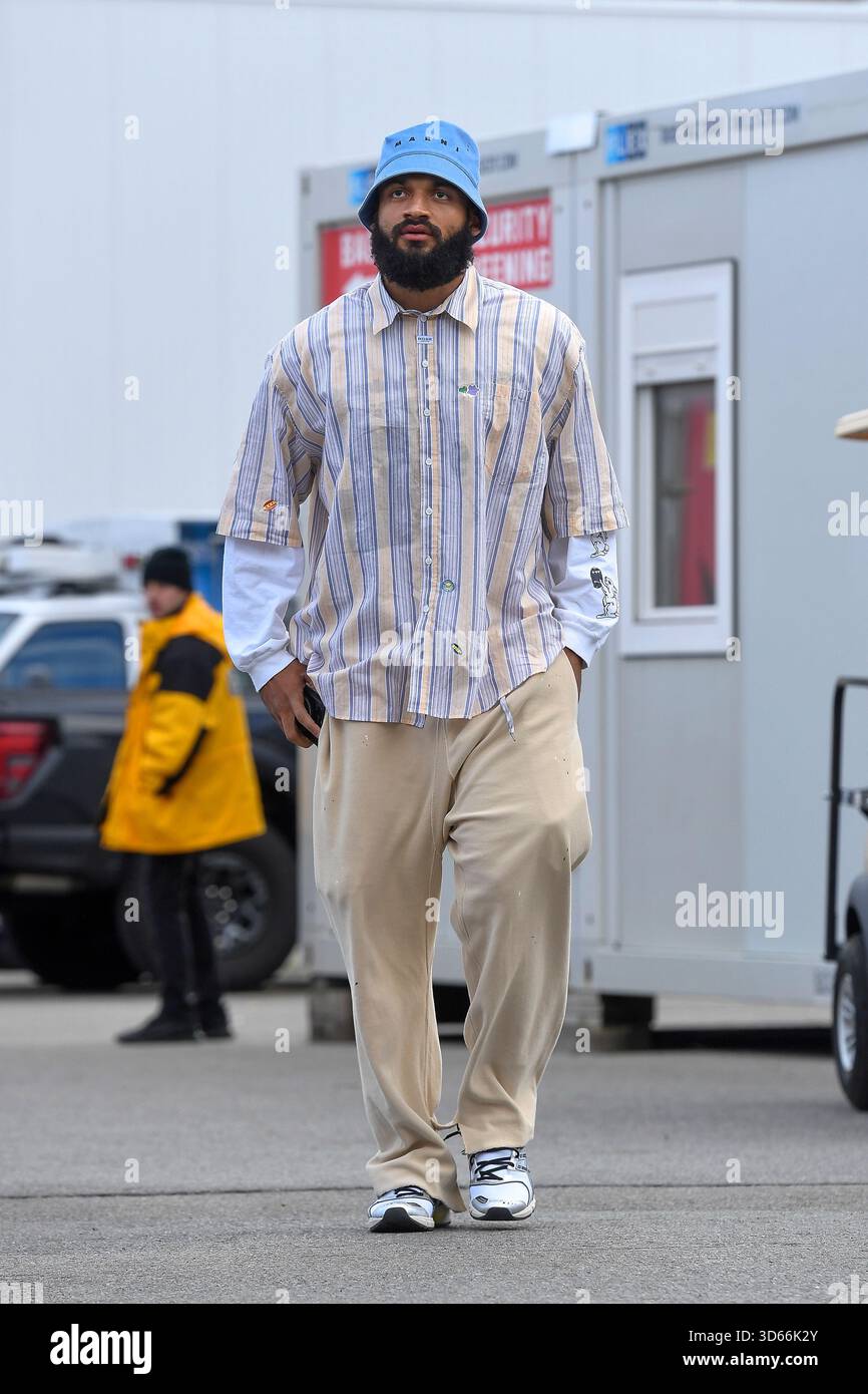 Buffalo Bills wide receiver Gabe Davis arrives at Highmark Stadium ...