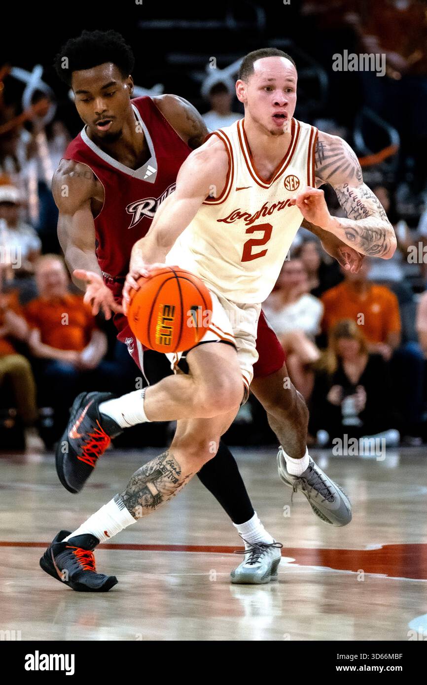 Nov 18, 2025. Chendall Weaver (2) of the Texas Longhorns in action vs the Rider Broncs at the ...