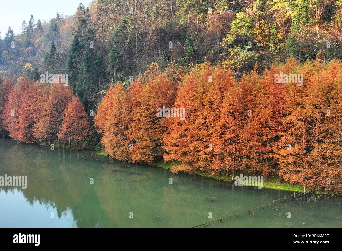 Aerial photo shows the early winter scenery in Youyang County ...
