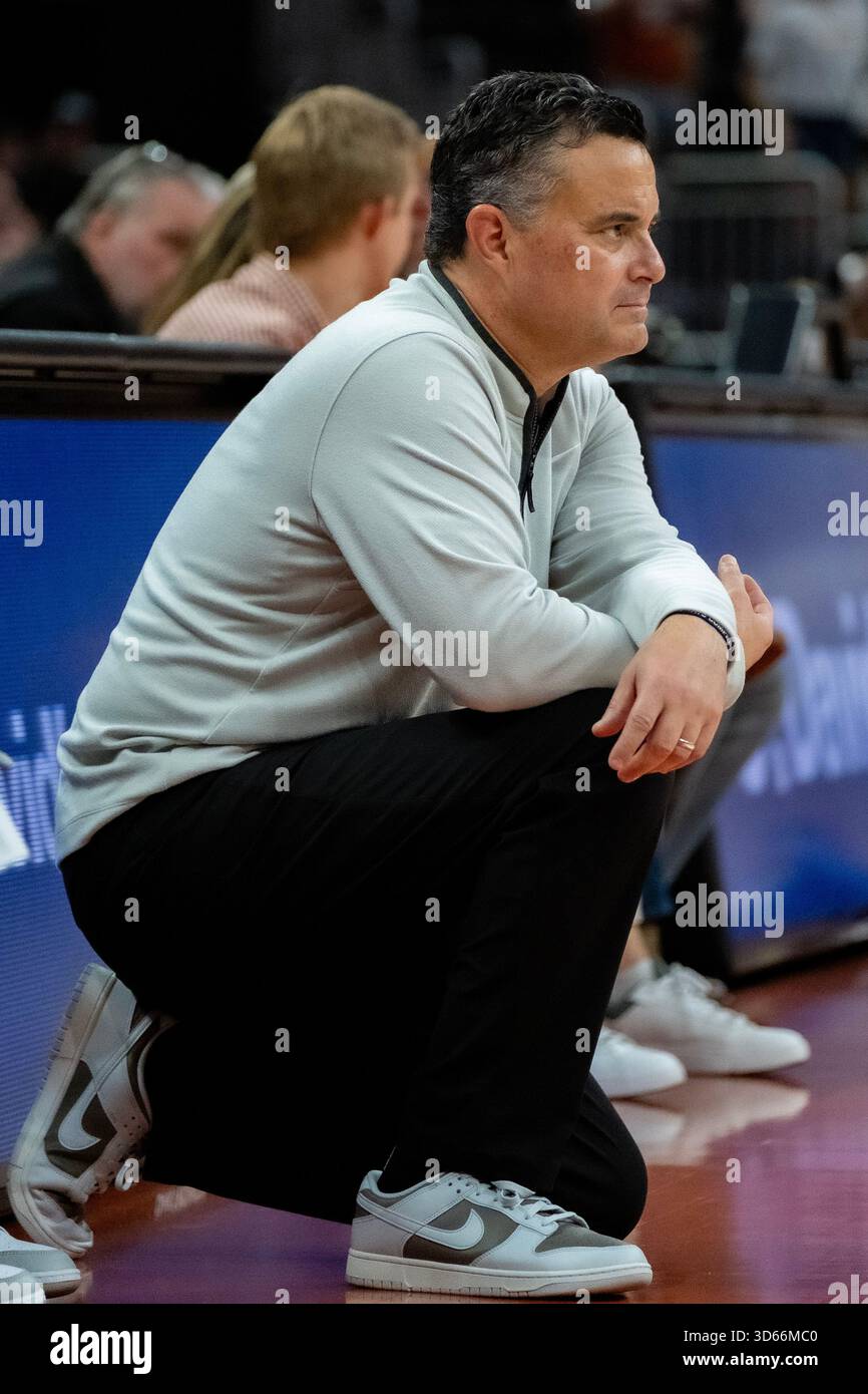 Nov 18, 2025. Head coach Sean Miller of the Texas Longhorns in action ...