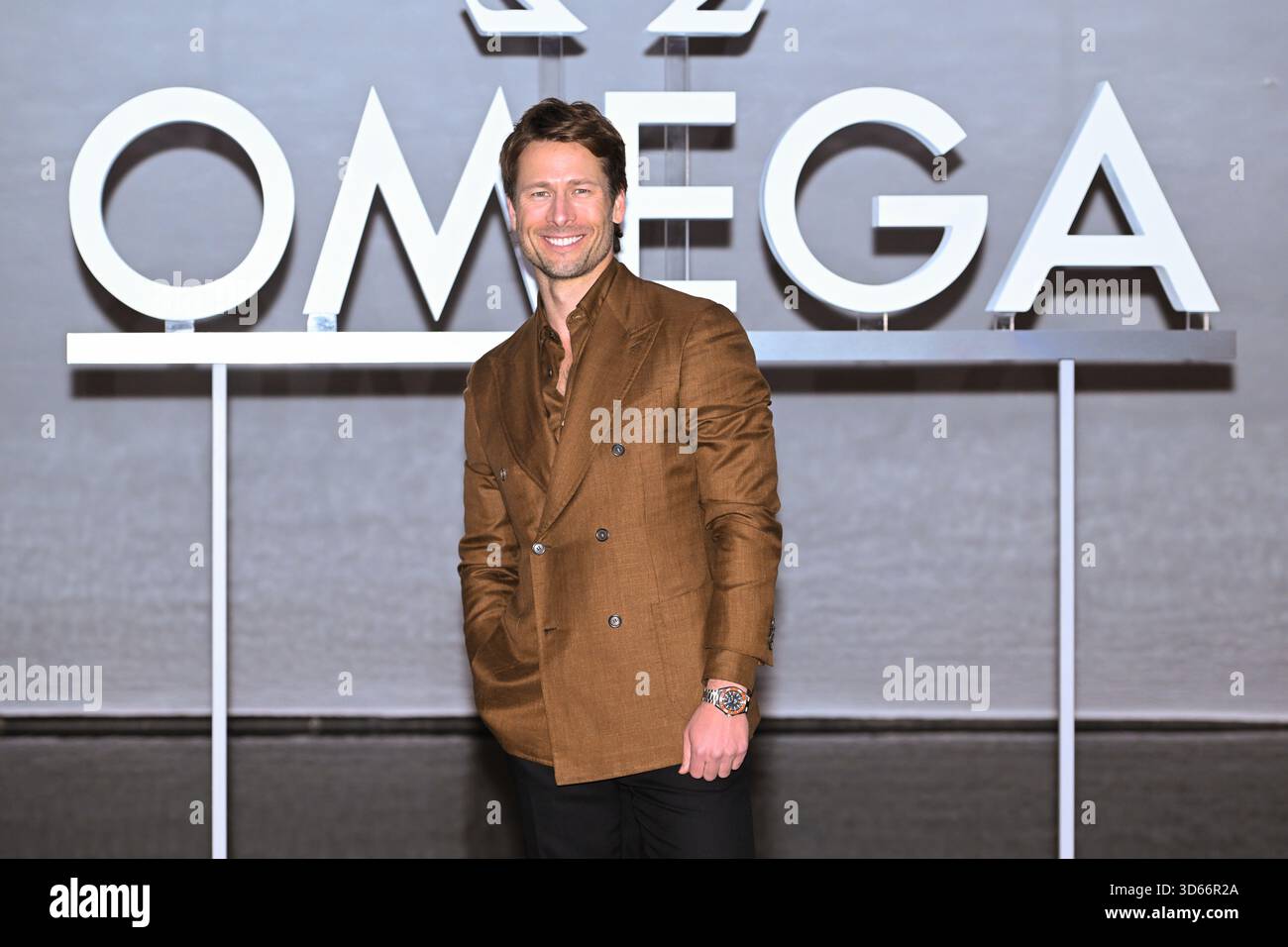 Glen Powell attends the Omega new collection launch event at Faena ...