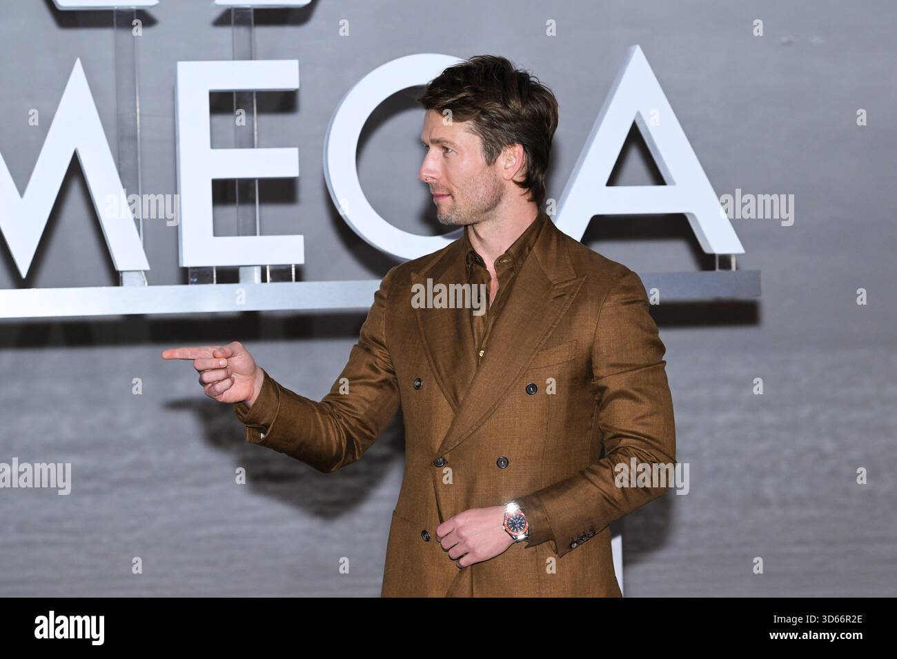 Glen Powell attends the Omega new collection launch event at Faena ...