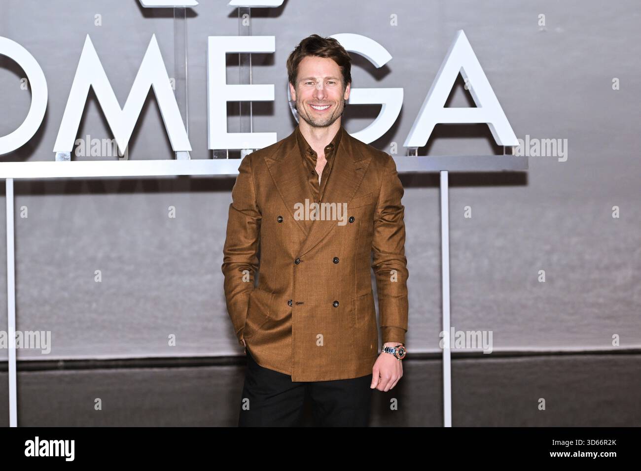 Glen Powell attends the Omega new collection launch event at Faena ...