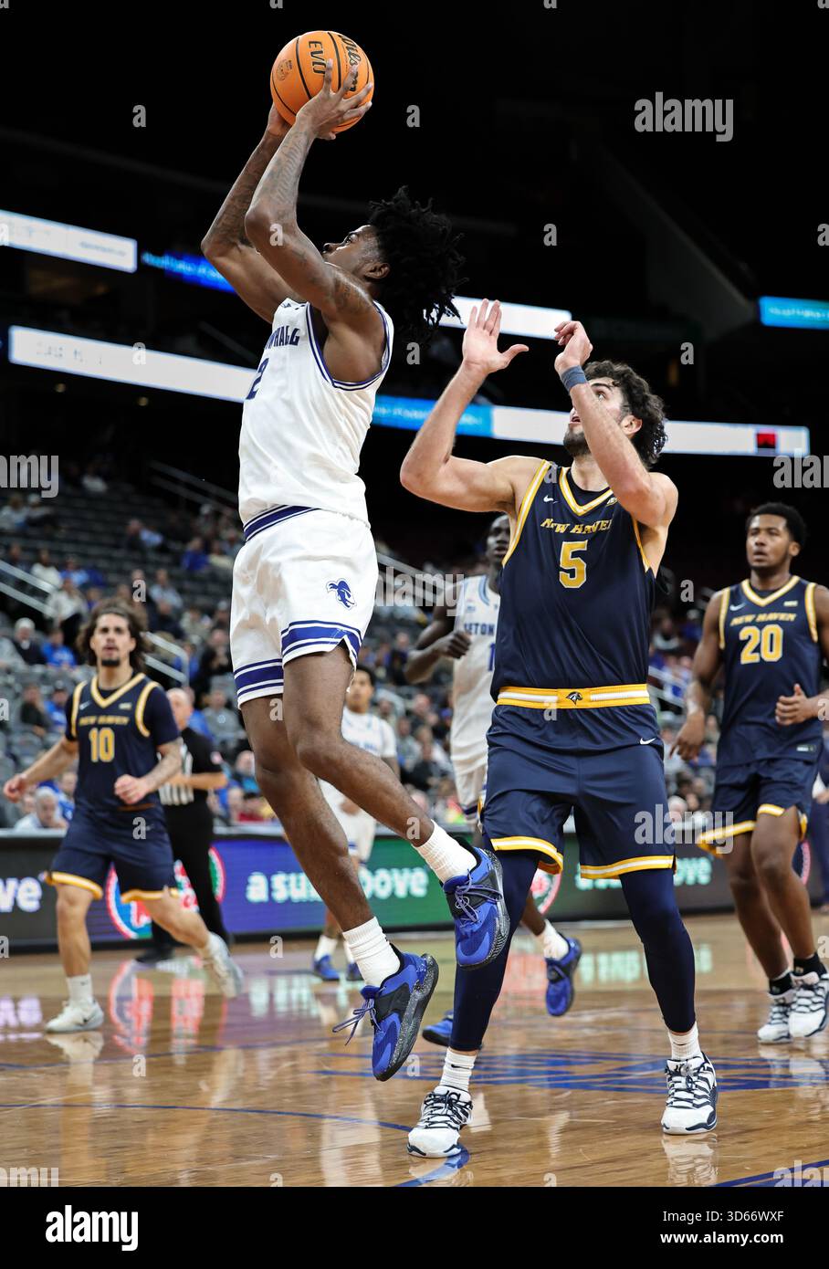 Nov 18, 2025; Newark, New Jersey, USA; Seton Hall guard Tajuan Simpkins ...