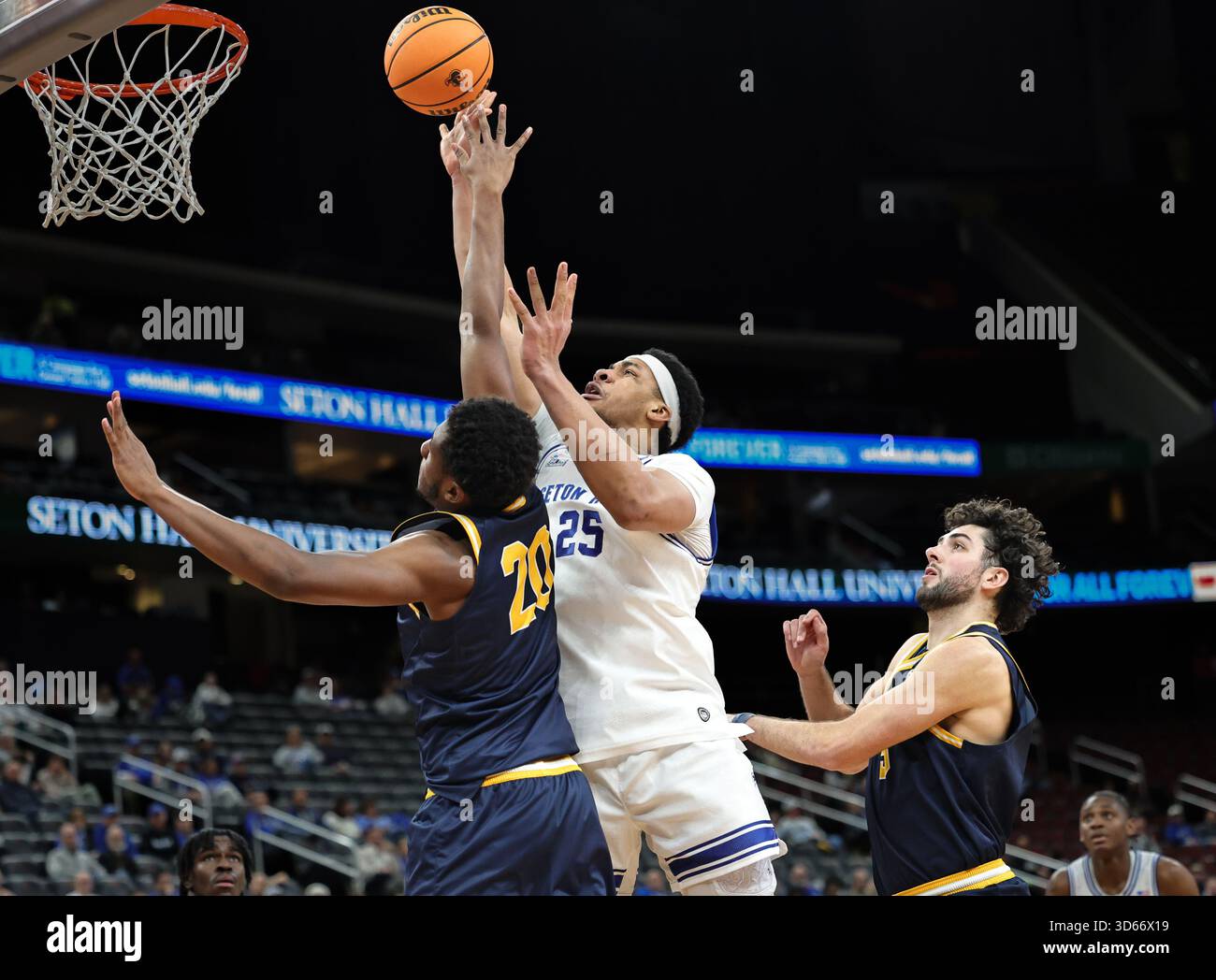 Nov 18, 2025; Newark, New Jersey, USA; Seton Hall forward Najai Hines ...