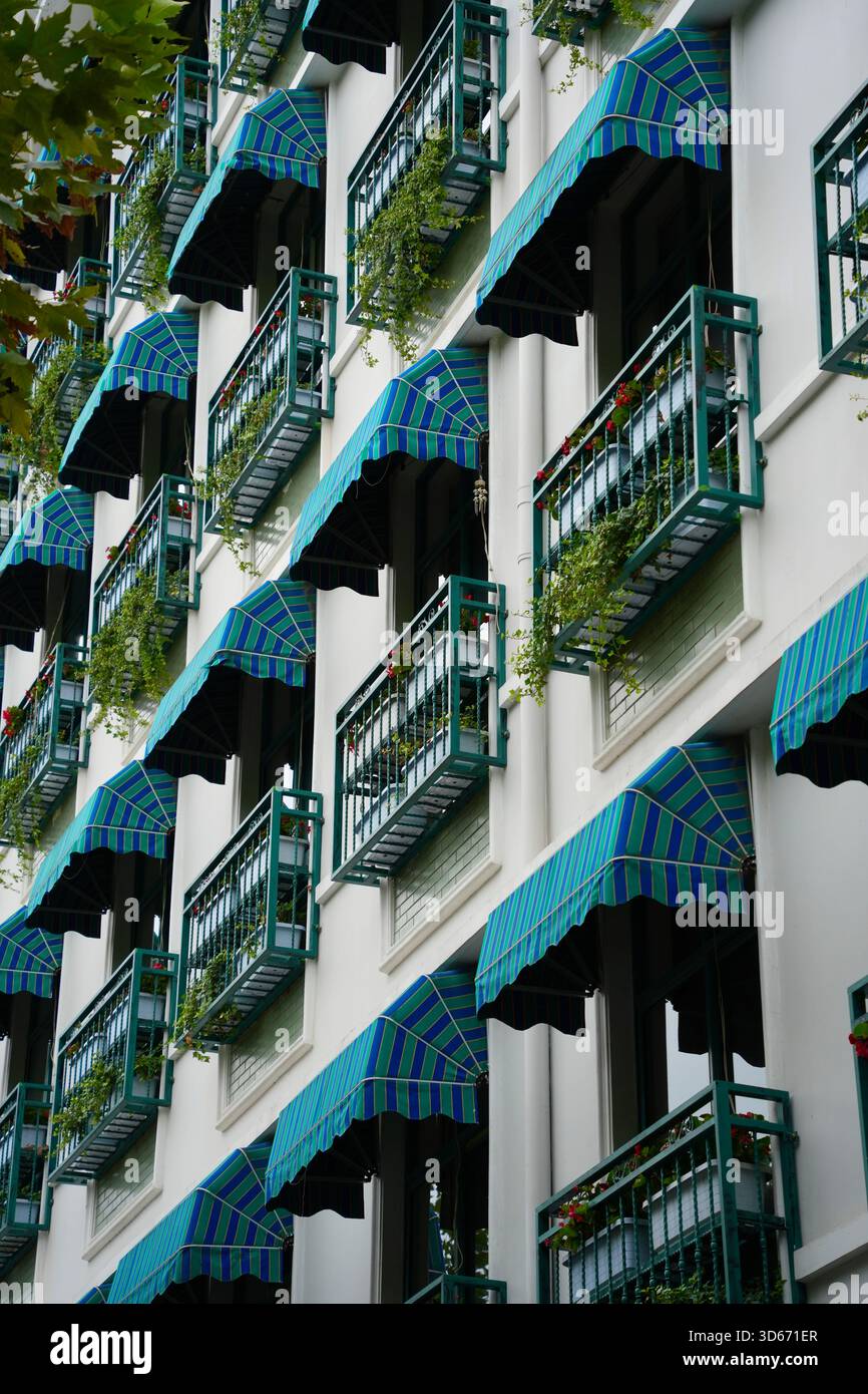 Striped awning of apartment hi-res stock photography and images - Alamy