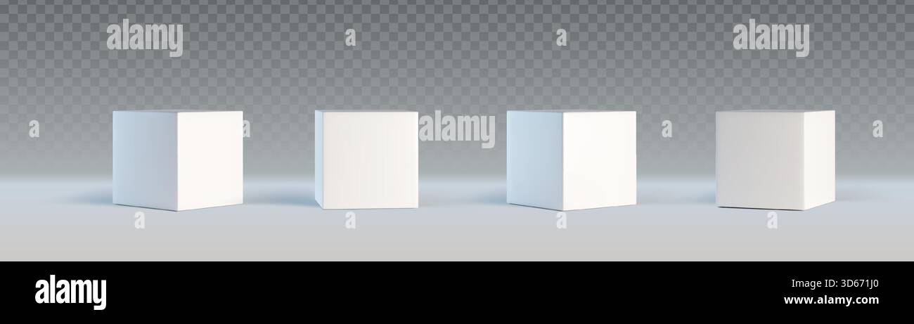3D cubes set isolated on transparent background. Vector realistic ...