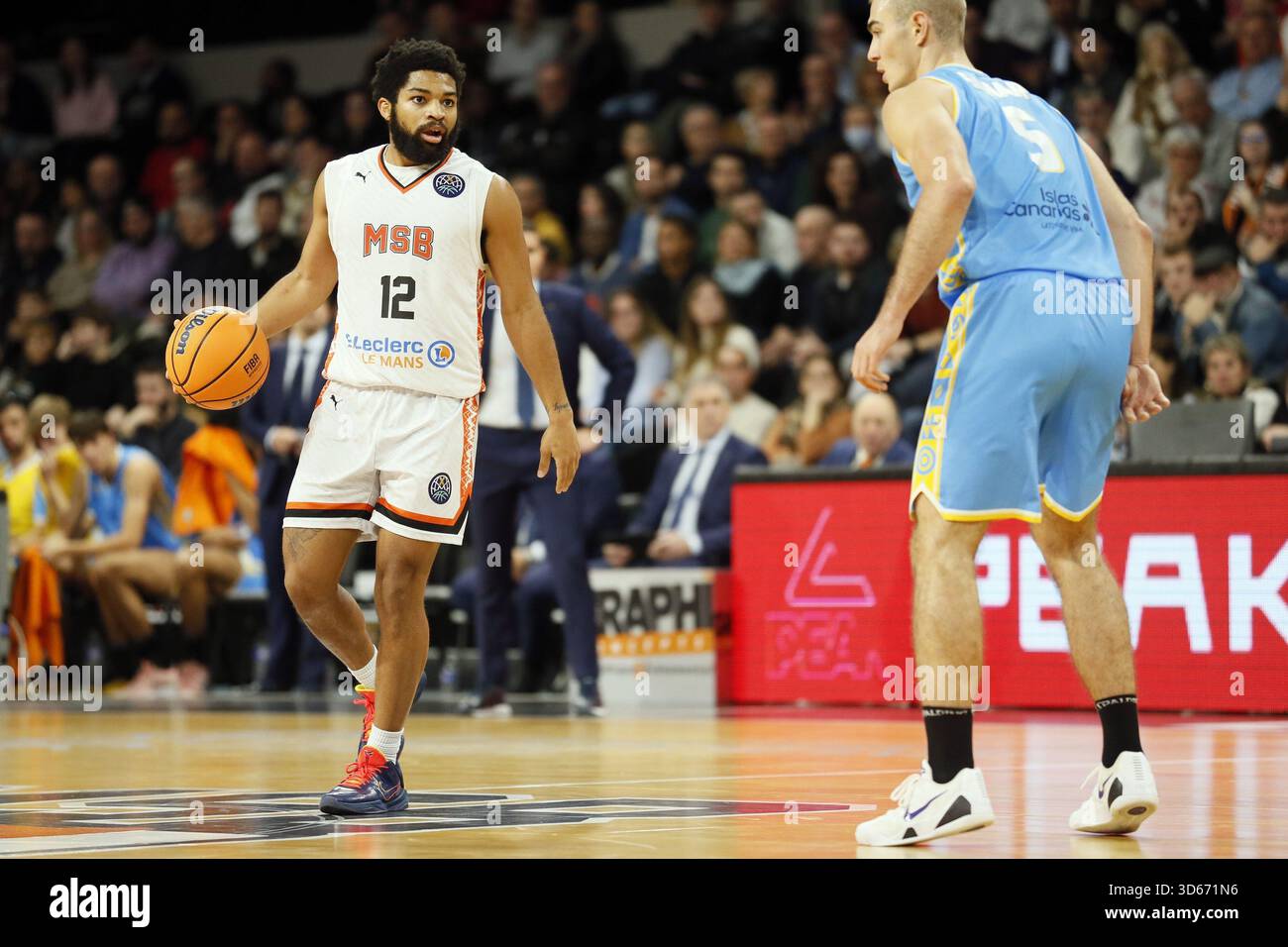 Trevor Hudgins of Le Mans Sarthe Basket during the Champions League ...