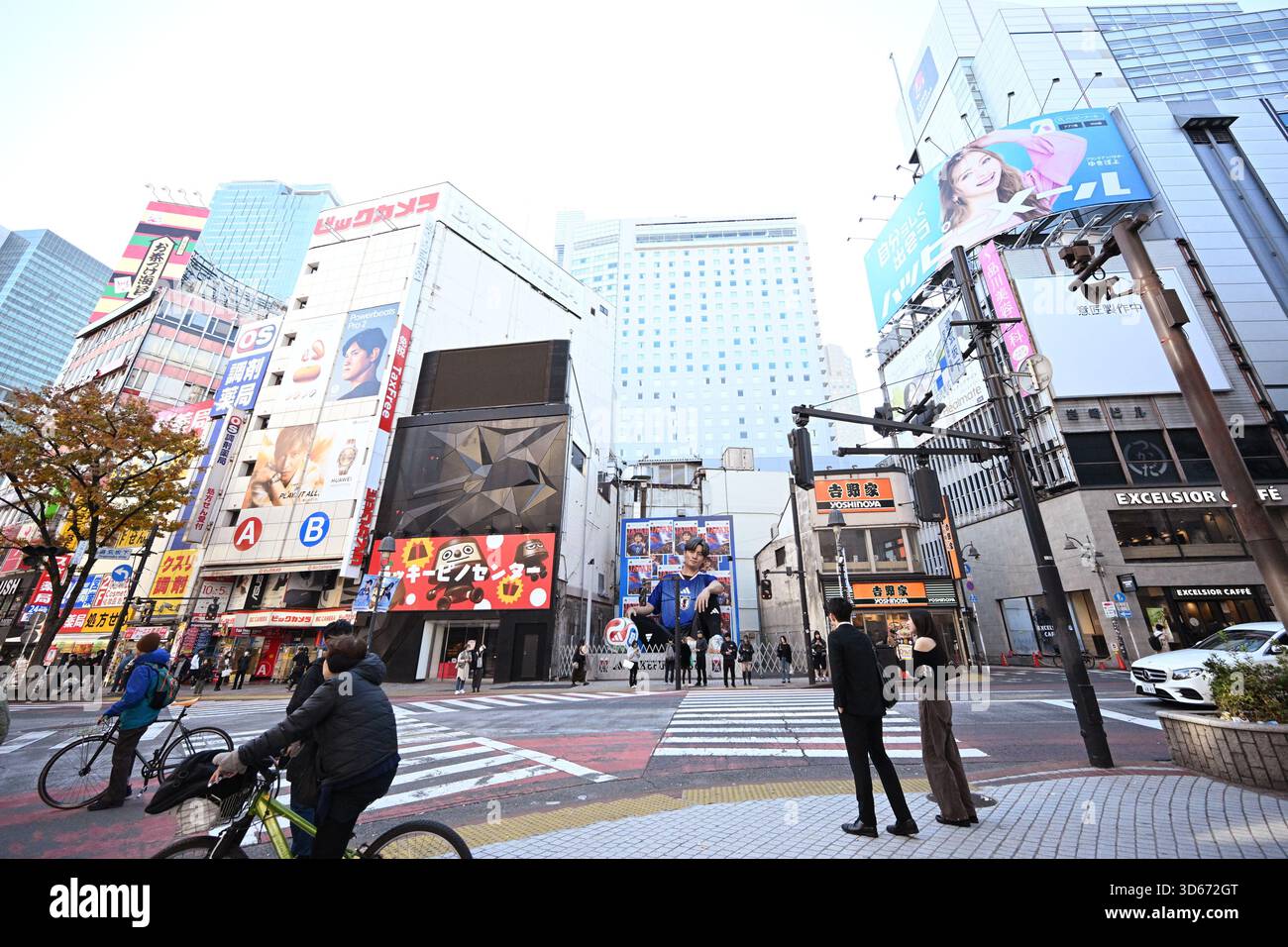 A giant statue of Takefusa Kubo wearing the new Adidas Japan national ...